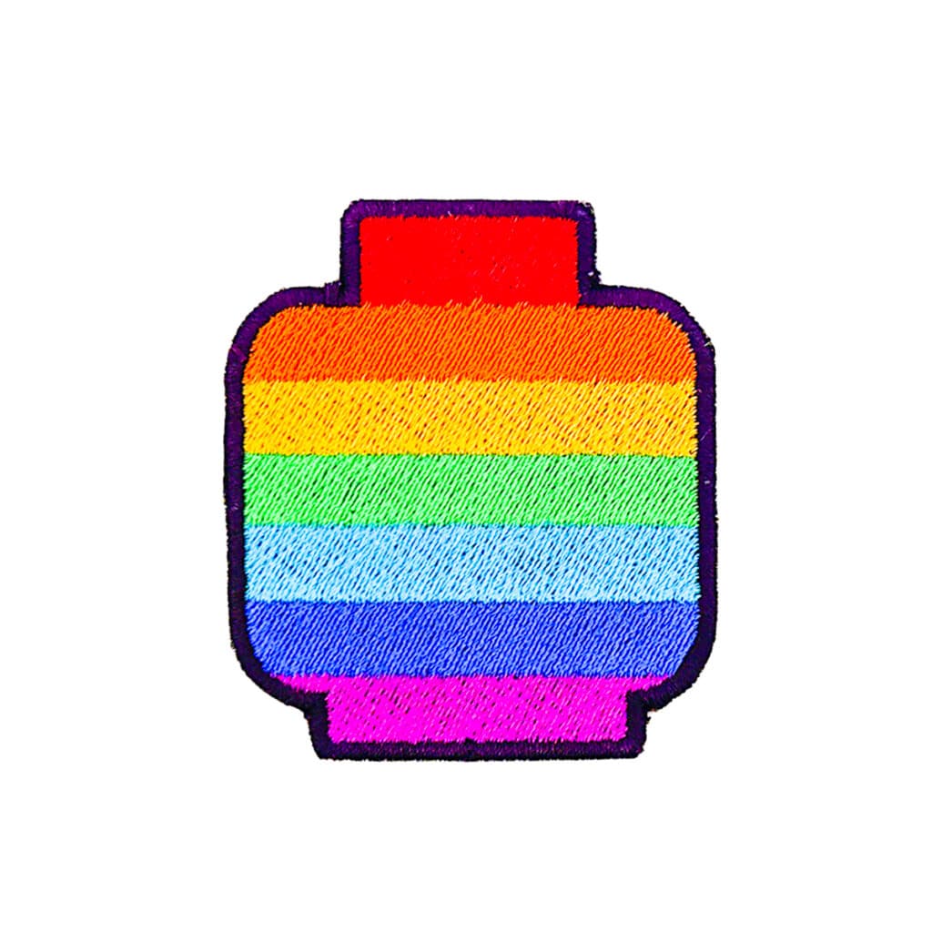 Patch Pride Minifig Head Rainbow - The Brick Chick