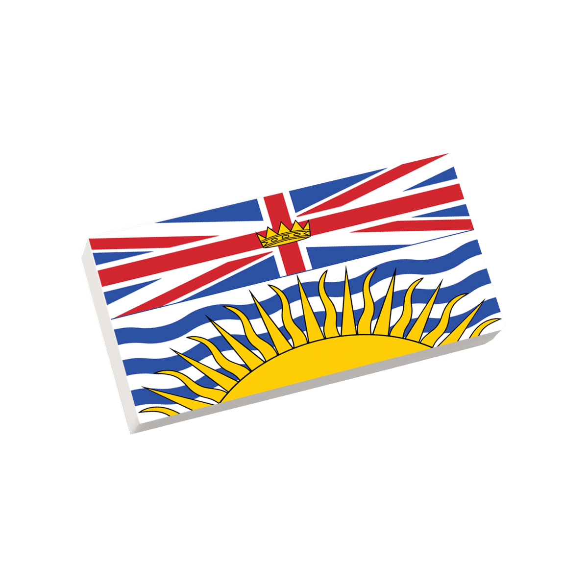 British Columbia Provincial Flag – 1x2 Tile - The Brick Chick