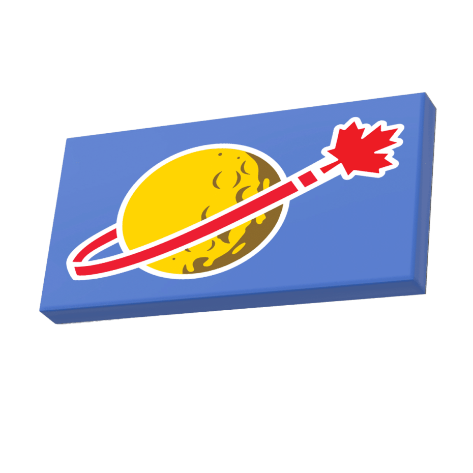 Blue Canada Space Logo Mash-up – 2x4 Tile - The Brick Chick
