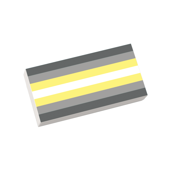 Pride Flag Demigender – 1x2 Tile - The Brick Chick